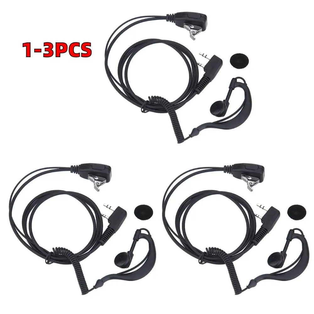 2 Pin Earpiece Headset Ptt Mic 1m Ear Hook Walkie Talkie Earbud ...