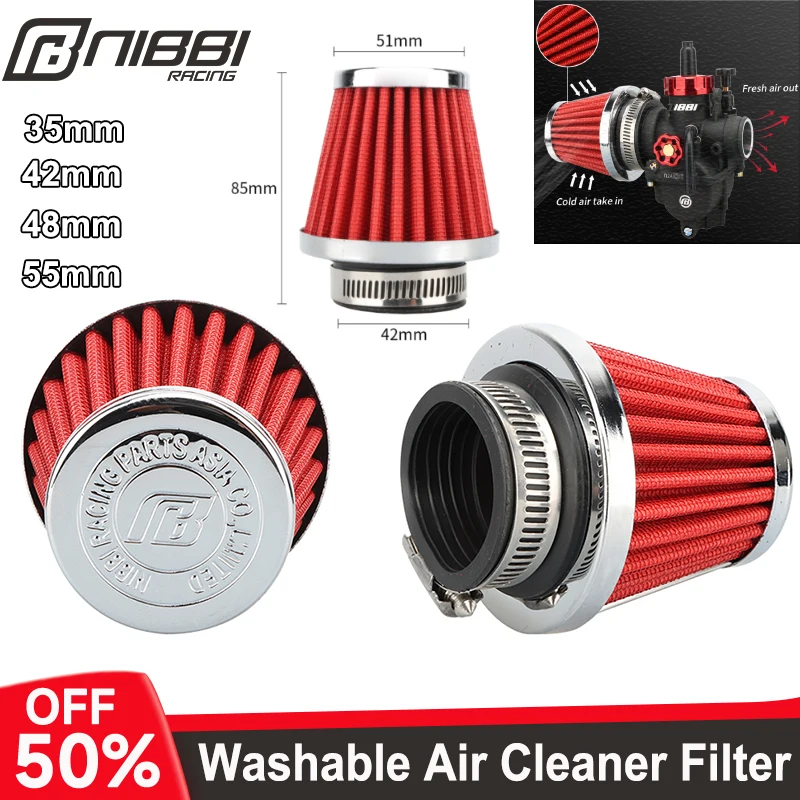 NIBBI-Motorcycle-High-Flow-Air-Filter-Universal-Carburetor-35-42-48 ...