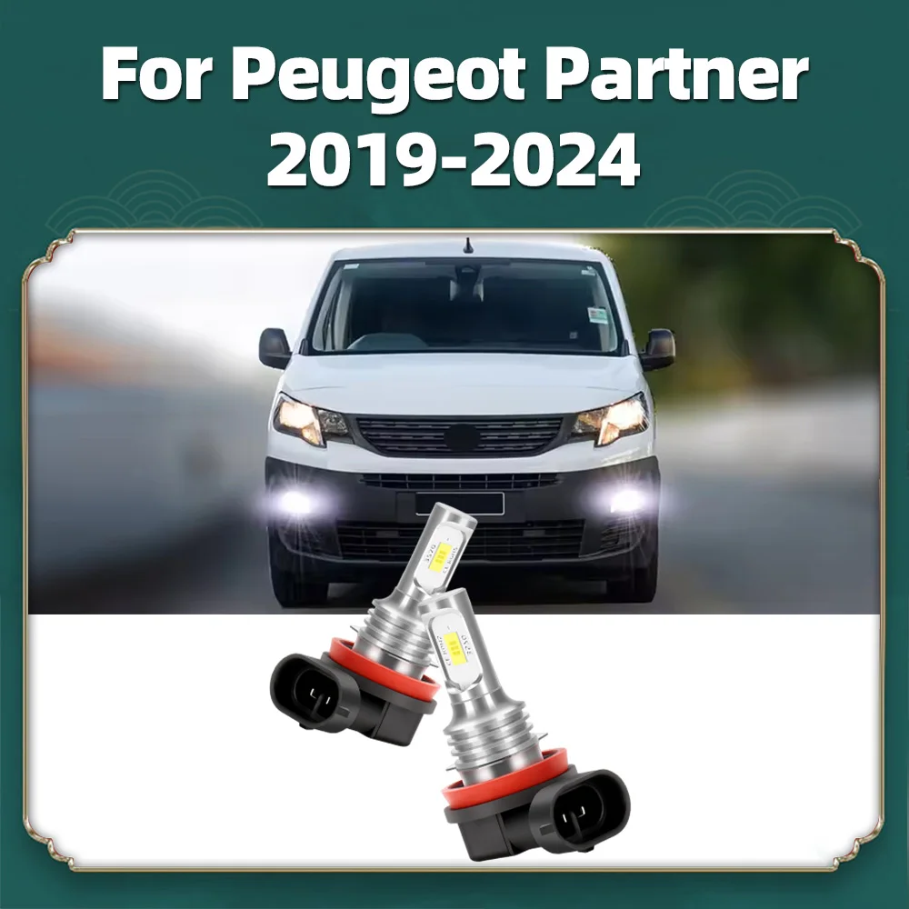 2pcs Led Car Fog Lights Bulb For Peugeot Partner 2019 2020 2021 2022 ...