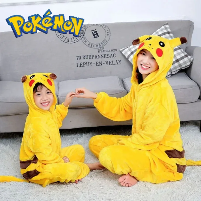 Pijama-de-felpa-de-Pok-mon-para-ni-os-traje-de-Cosplay-de-una-pieza ...