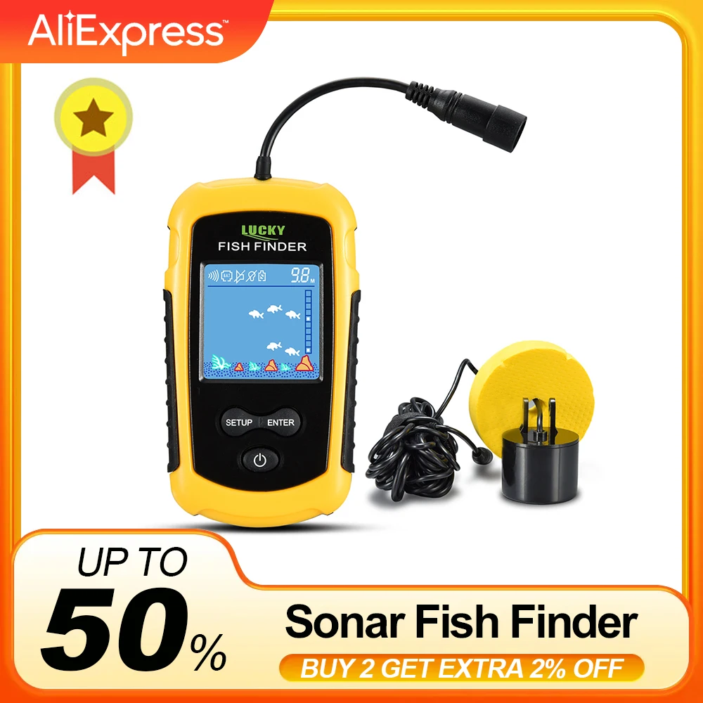 FFC1108-1-Alarm-100M-Portable-Sonar-Fish-Finders-45-degrees-Sonar ...