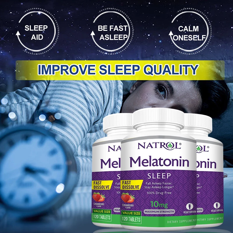 10mg Melatonin Capsules Vitamin B6 Help Deep Sleep Save Insomnia Fast ...
