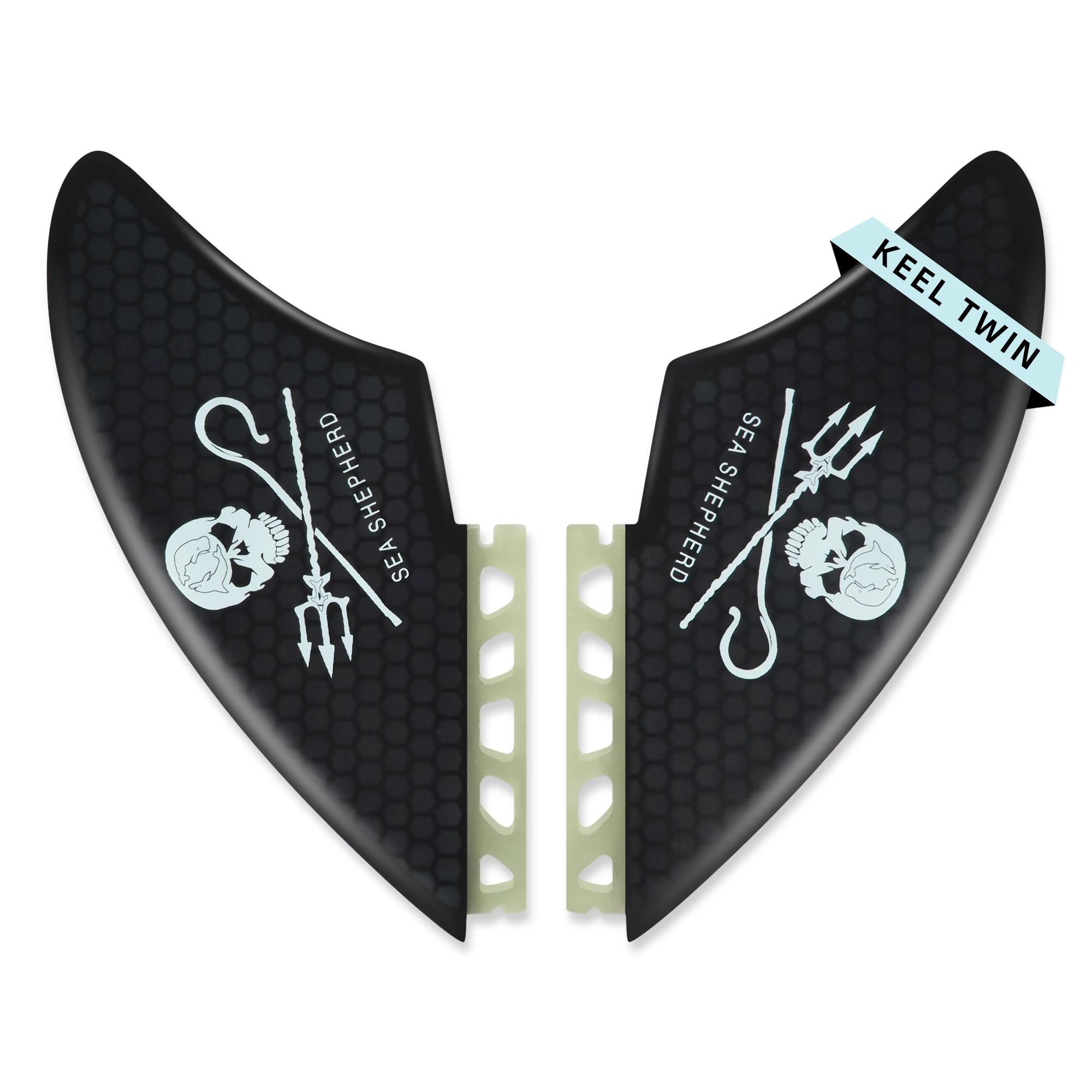 Twin Keel Single Tab Surfing Fins-keel Twin Fins Set Honeycomb ...