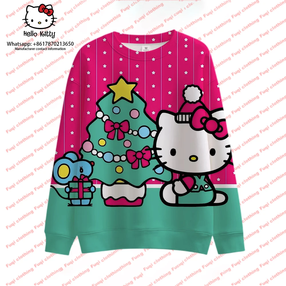 Su-ter-de-cuello-redondo-de-Hello-Kitty-para-mujer-Jersey-de-estilo ...