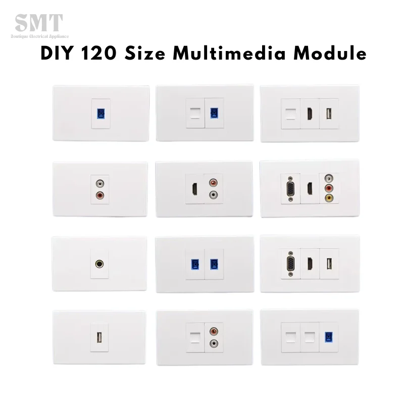 Ethernet Faceplate Media Outlet Wall Plate, Multimedia Wall Plate, 6 ...