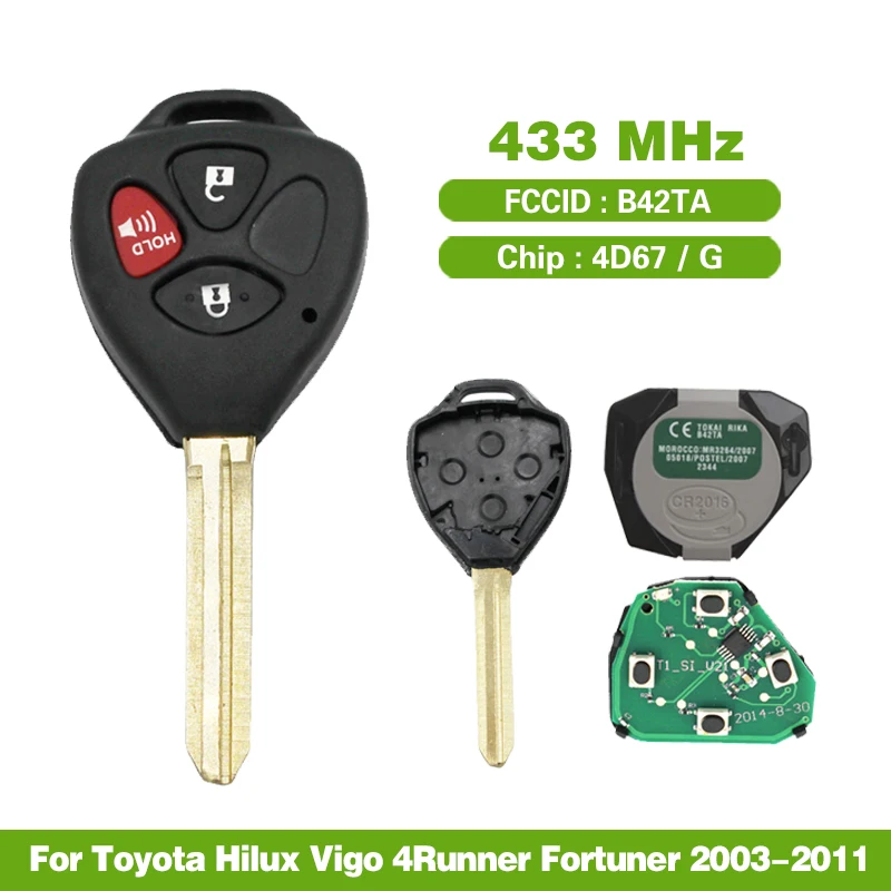 CN007044-Remote-Smart-Key-Fob-3-Button-For-Toyota-Hilux-Vigo-4Runner ...
