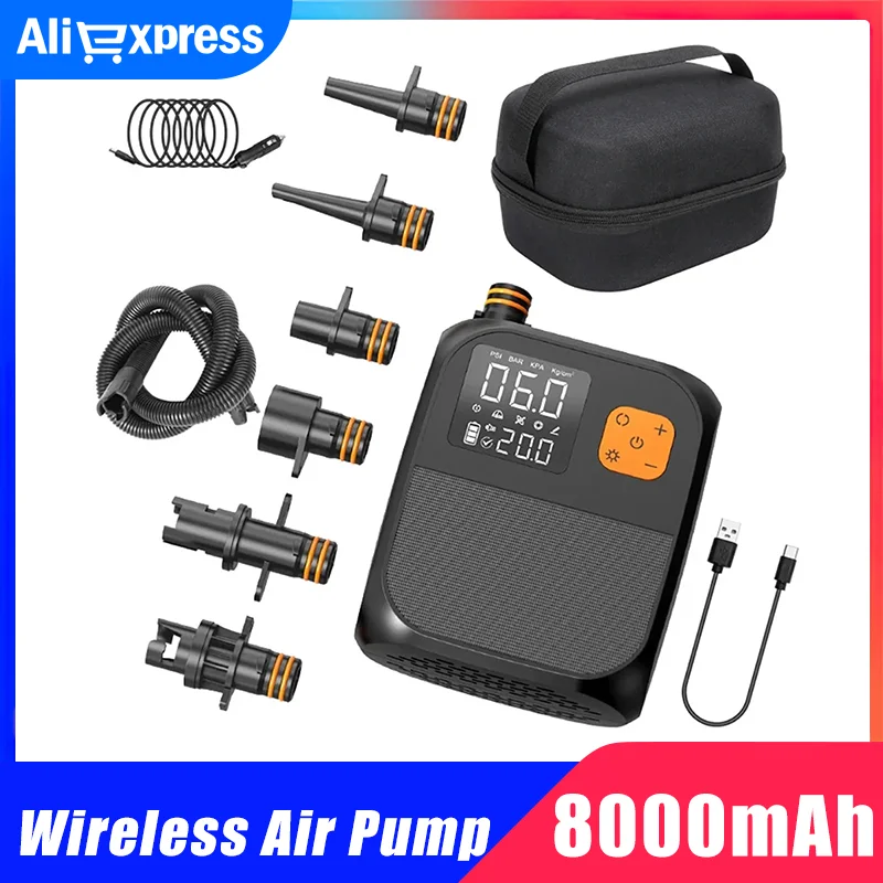 Wireless-Air-Pump-8000mAh-Touch-Screen-Portable-Electric-Tire-Inflator ...