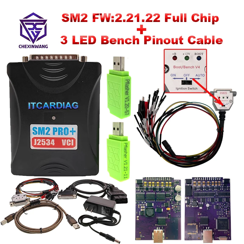 Oranginal V2.21.22 Sm2 Pro J2534 Vci Ecu Programador Ler & Escrever Ecu ...