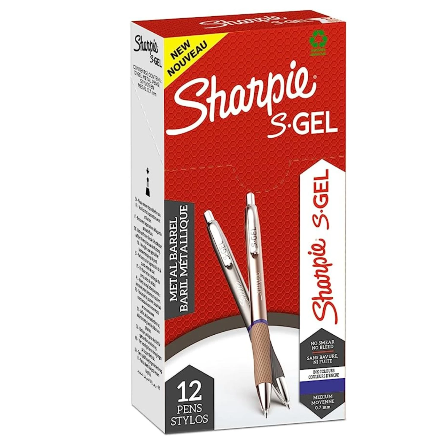 Sharpie-S-Gel-Gel-Pens-Fine-Point-0-7mm-Metal-Barrel-Blue-Ink-Gel-Ink ...