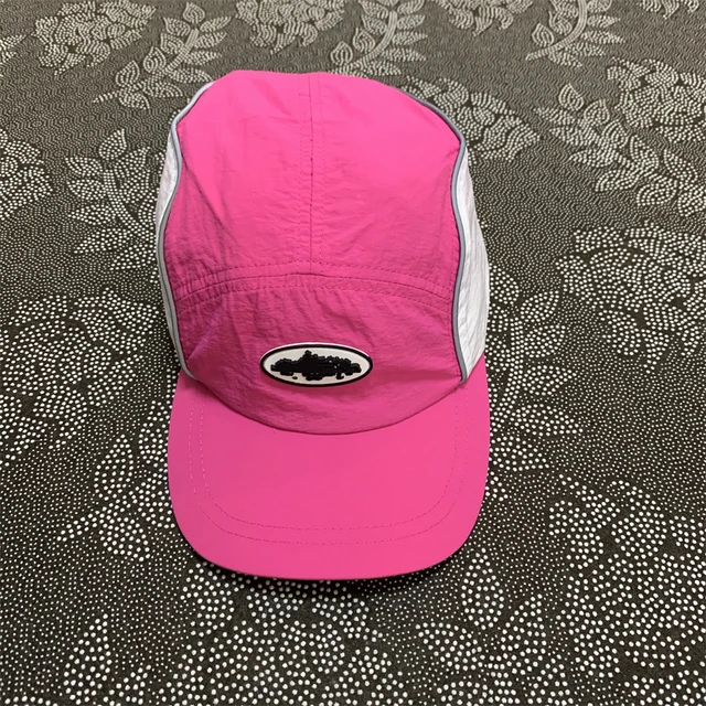 Luxury Designer Corteiz Cap Reflective Stripes Pink White Color ...
