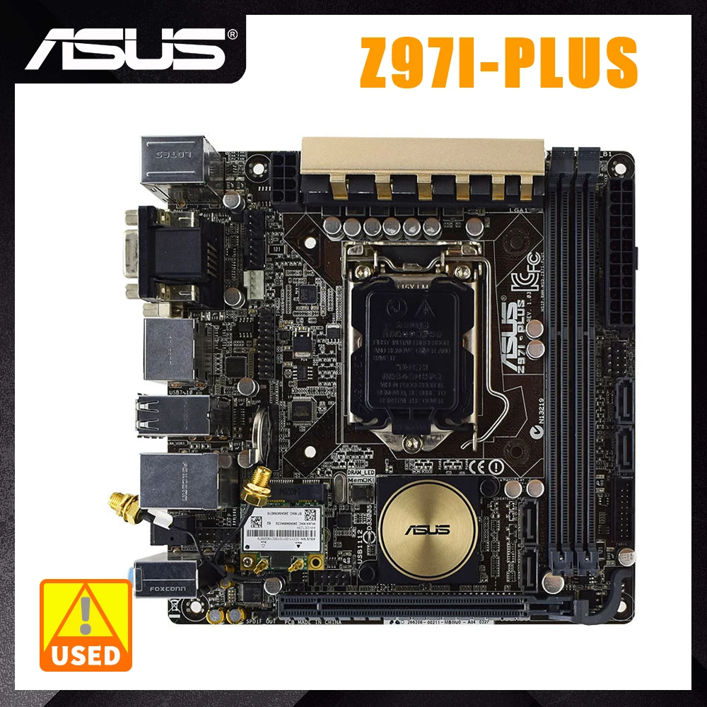 Asus Z97I-PLUS placa-mãe 1150 ddr3 mini itx intel z97 16gb m.2 pci-e 3. ...