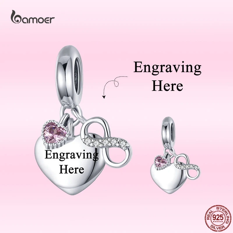 Custom Engraved Sterling Silver Charms | Personalized 925 Silver Charms ...