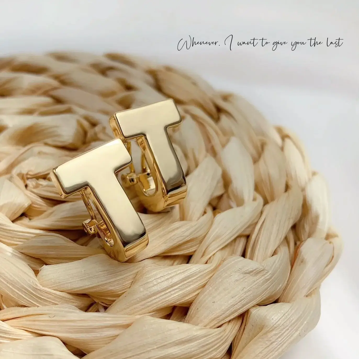 MADALENA-SARARA-18K-Gold-Alphabet-T-Women-Stud-Earrings-Clip-Type-Au750 ...