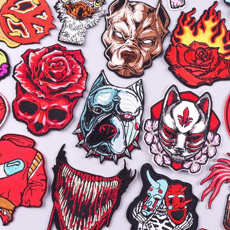 Punk Embroidery Patch Iron On Patches For Clothing Thermoadhesive ...