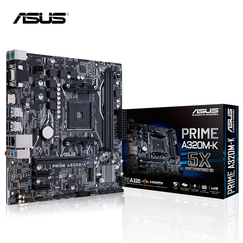 Novo Asus Prime A320m K A320m Amd A320 Ddr4 3200mhz, 32 Gb/s M.2, Sata ...