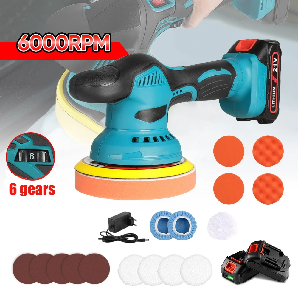 OWJHE Cordless Car Polisher 6 Gear Electric Polisher 6000RPM Auto Car ...