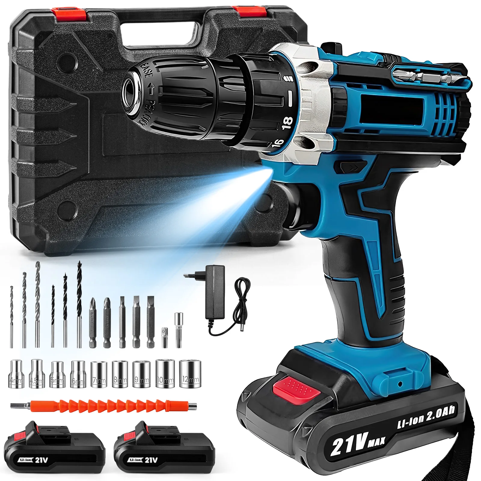 21V-Impact-Cordless-Screwdriver-1600rpm-High-Speed-Drills-Rechargeable ...