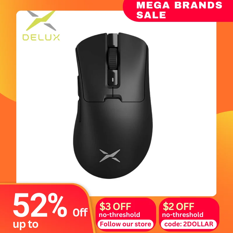 Delux-M900Pro-Ergonomic-Wireless-Gaming-Mouse-8K-PAW3395-Magnetic-RGB ...