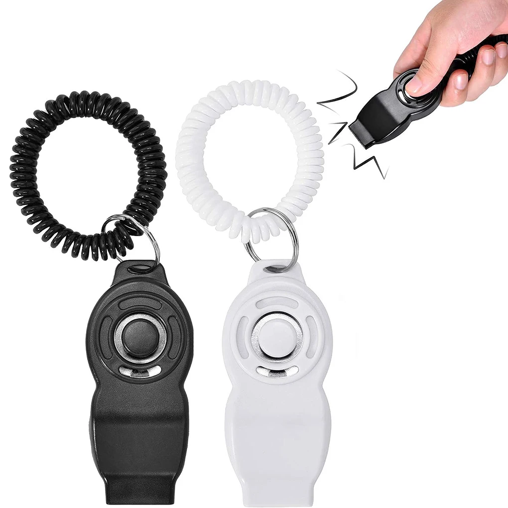 2 In 1 Dog Training Clickers & Whistle Pet Trainer Aid Tools Adjustable ...