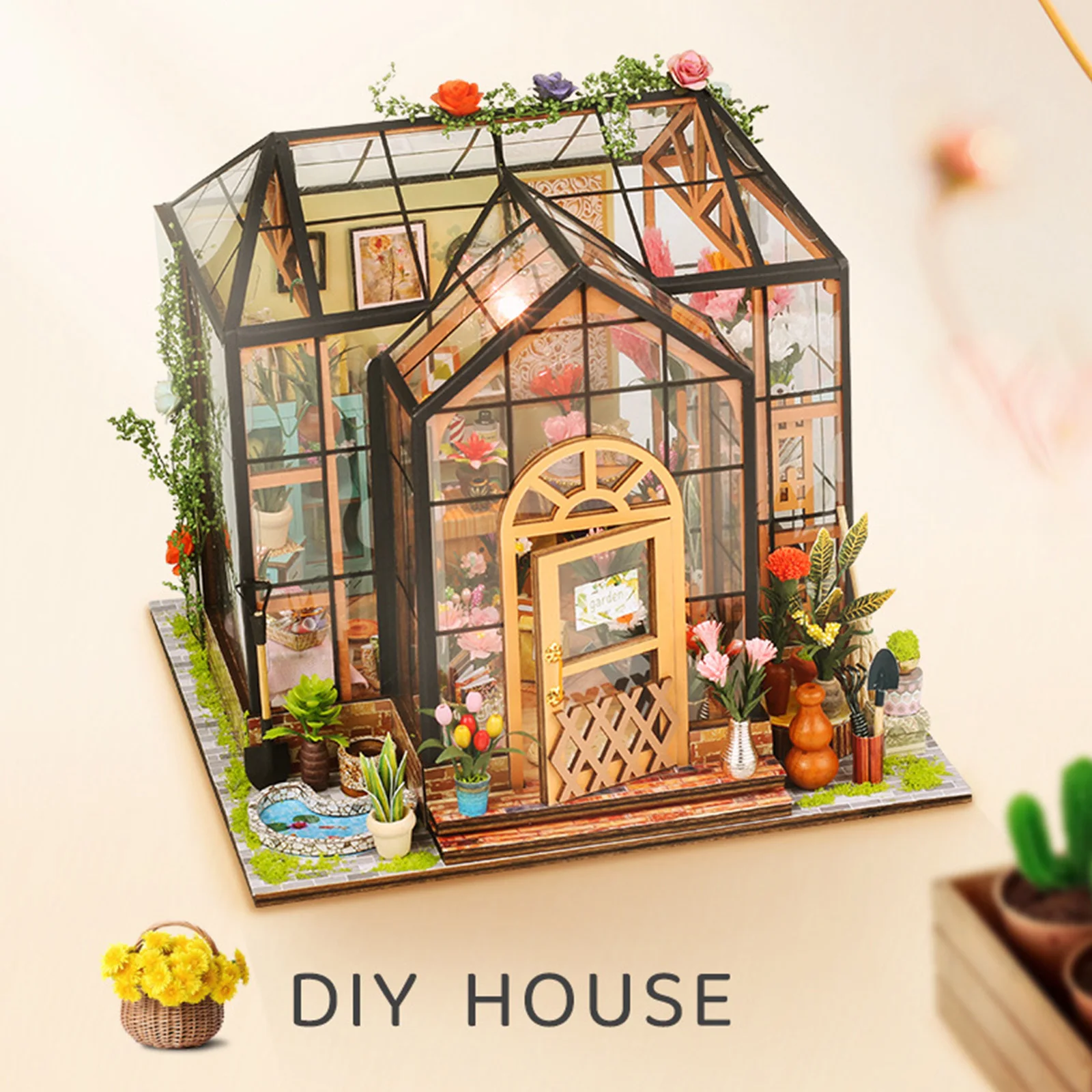 DIY-Book-Nook-Miniature-Kit-Dollhouse-with-Light-DIY-House-Model ...