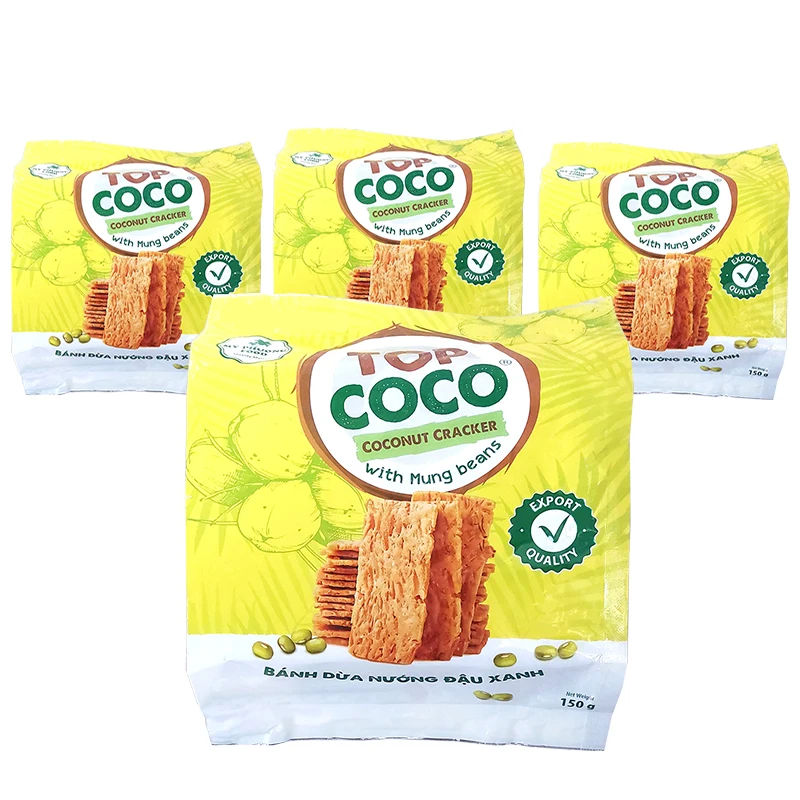 Top Coco Coconut Crackers Mung beans Flavor 150g x 4 Bundles ...