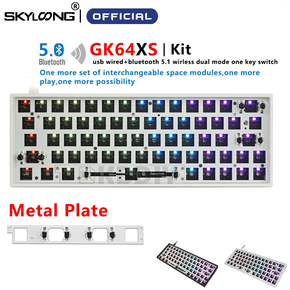 SKYLOONG 핫 스왑 기계식 키보드, 맞춤형 DIY 키트, 분할 스페이스바, RGB 백라이트, IP6X, Win/Mac ...