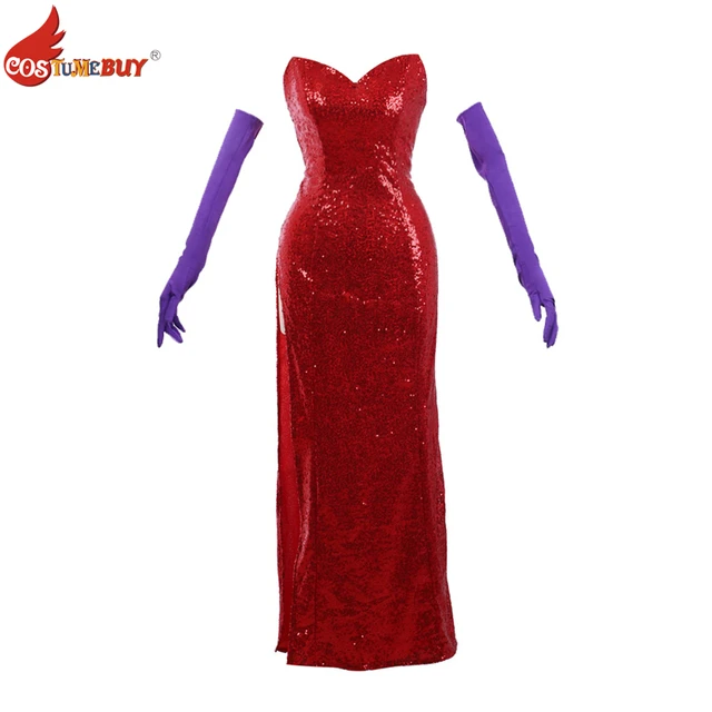 Lady Jessica Cosplay Sexy Strapless Gown Party Shiny Red Dress Prom ...