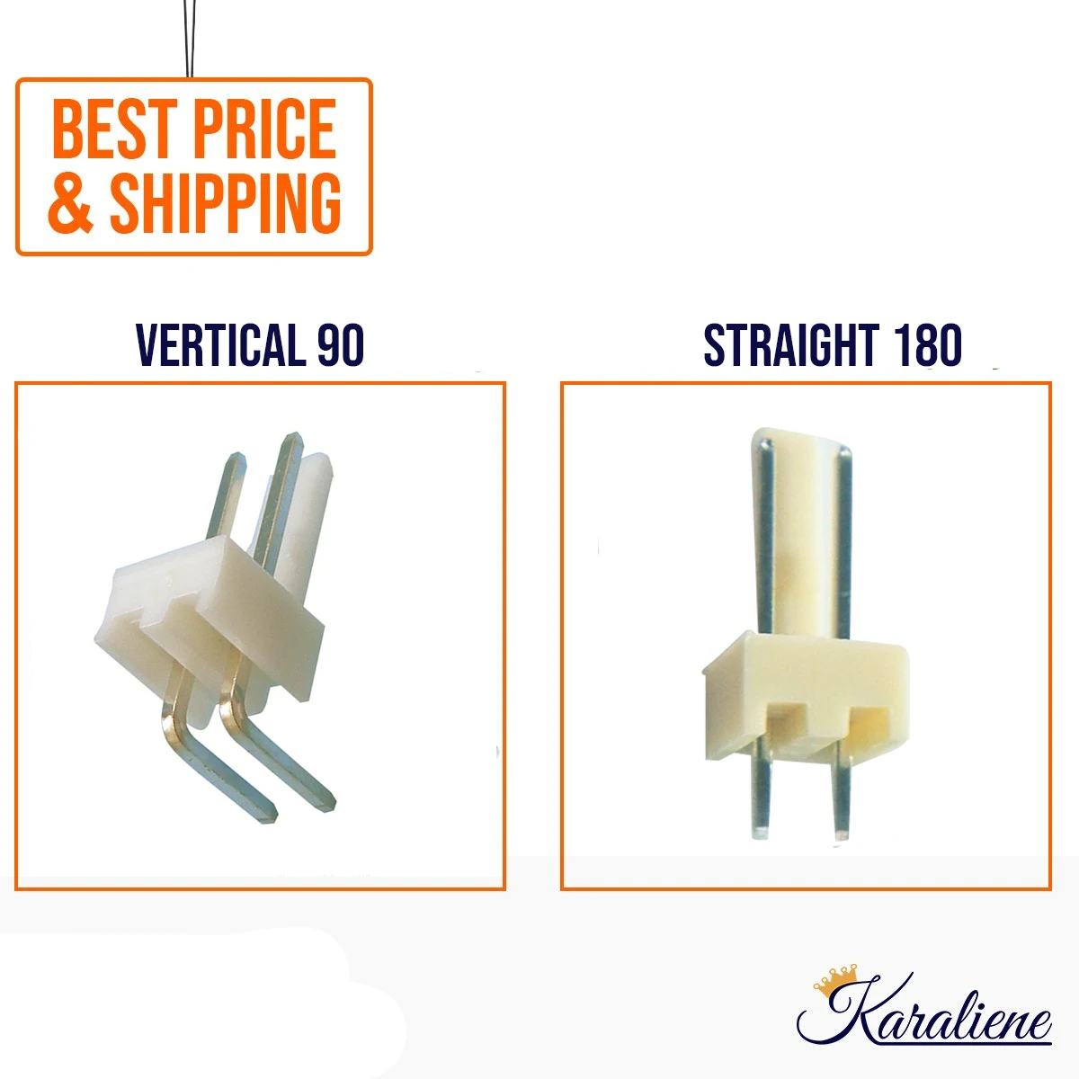 50 unids/lote KF2510 2510 2A 2510 2AW 2Pin 2,54mm conector de Terminal macho Vertical recto ...