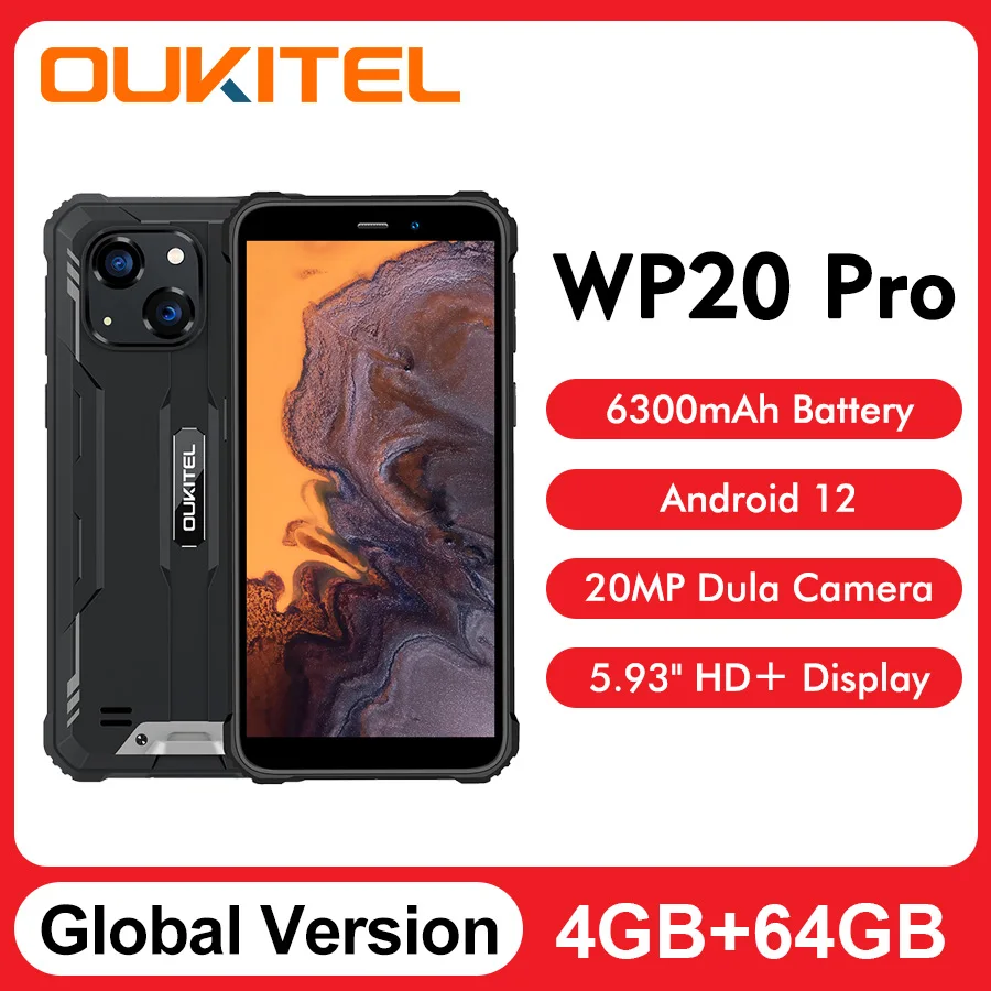 OUKITE-WP20-Pro-Global-Version-Rugged-Smartphone-5-93-4GB-64GB-6300mAh ...