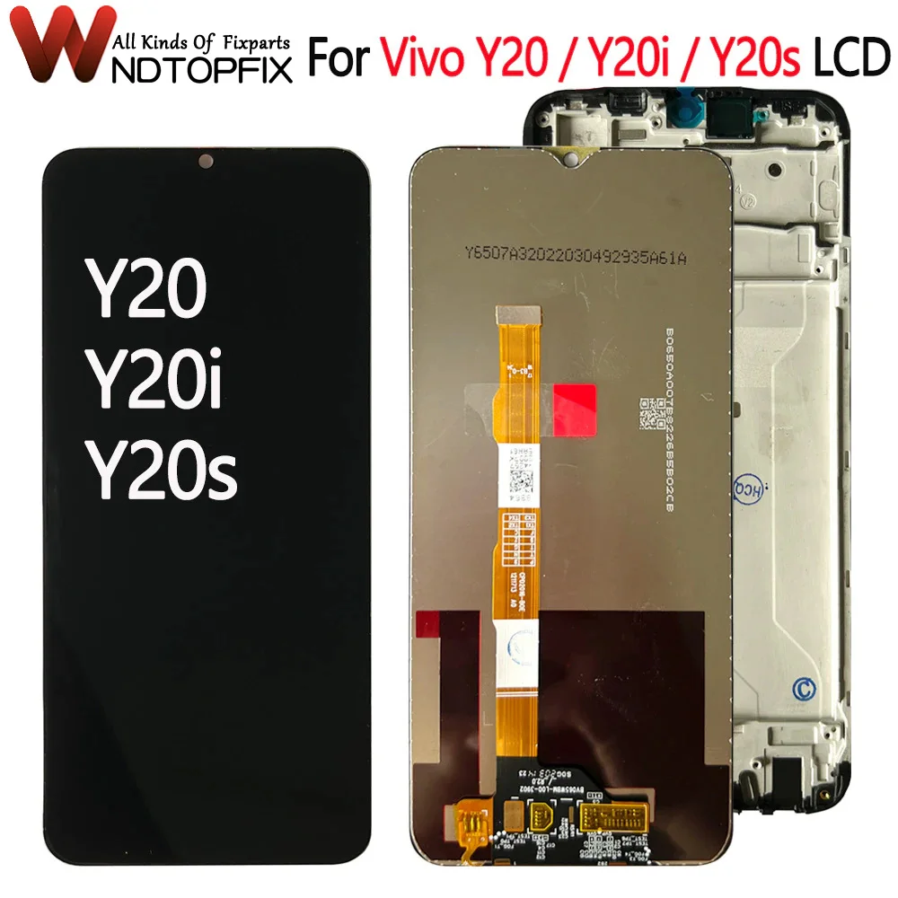 Pantalla LCD de 6,51 pulgadas para Vivo Y20, montaje de digitalizador con pantalla táctil ...
