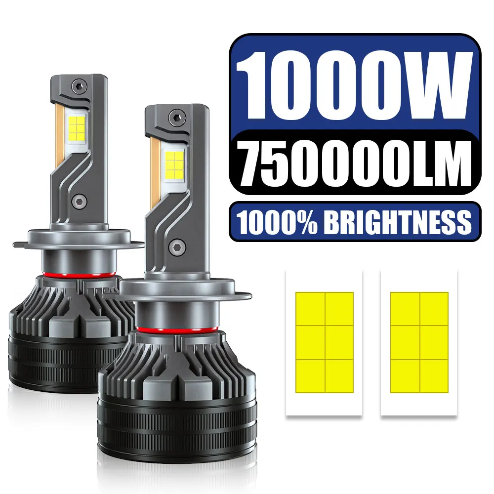 1000W-High-Powered-H4-H7-9005-HB3-LED-Headlight-Bulbs-Triple-Copper ...