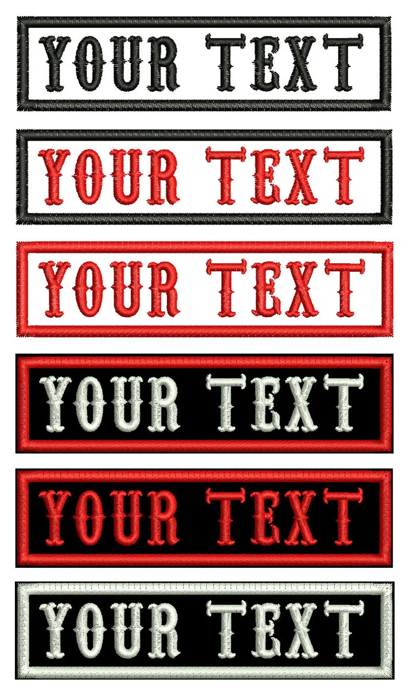 4 inches wide Rectangular custom name text iron on patches sew on bagde ...