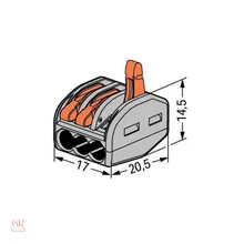 Wago 222-413 50 Pieces 3x2.5mm2 Junction Box and Multi-Purpose Terminal ...