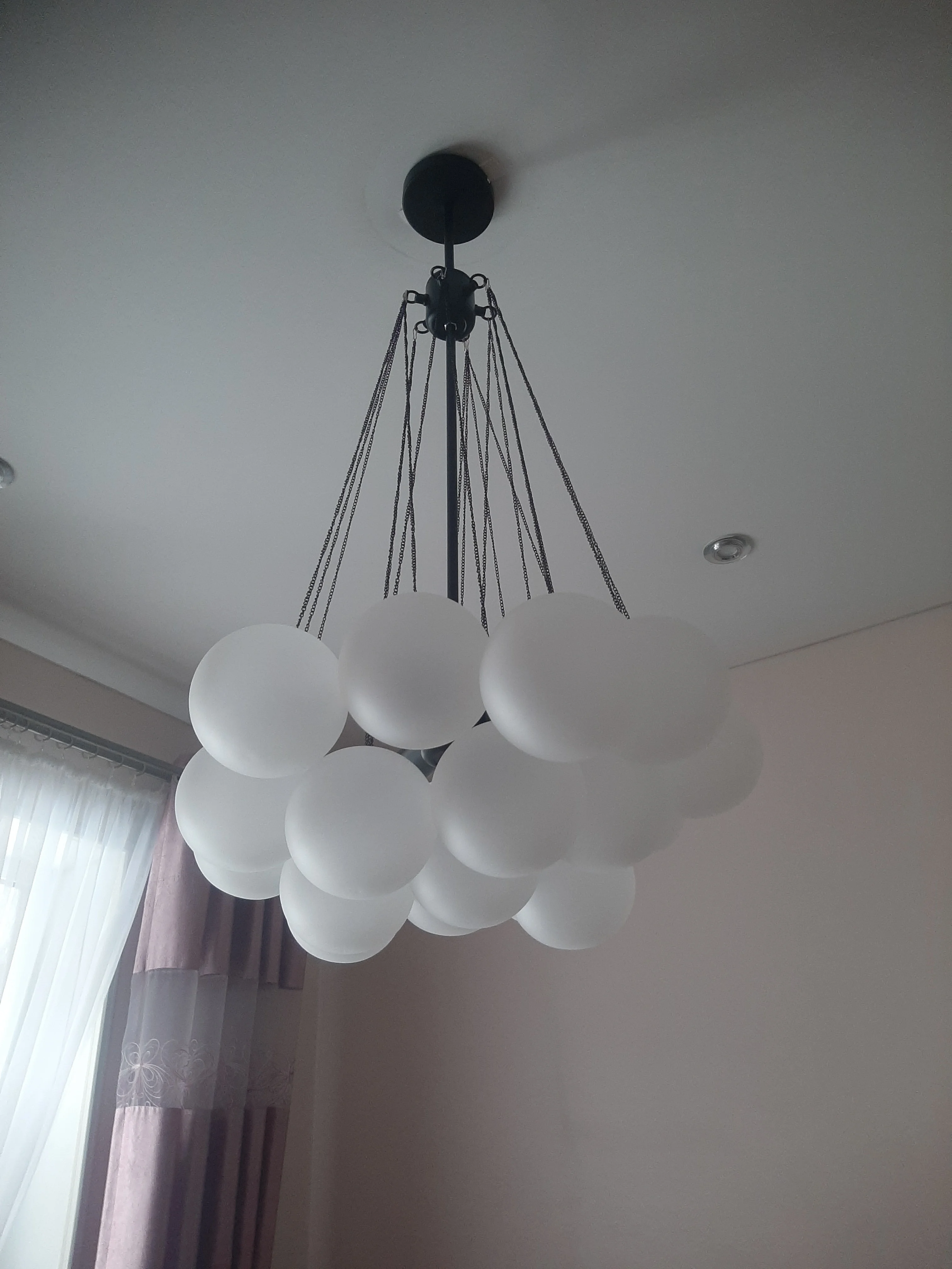 Nordic Frosted Glass Ball Chandelier – NYRALONDON