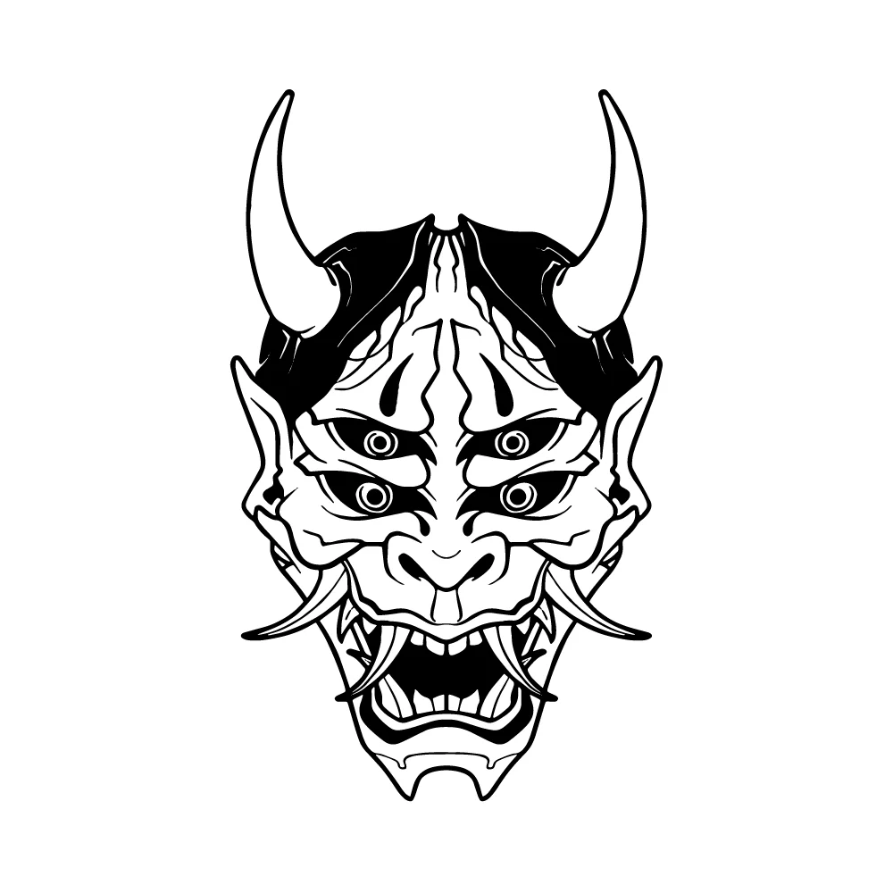 Hannya Mask Stencil