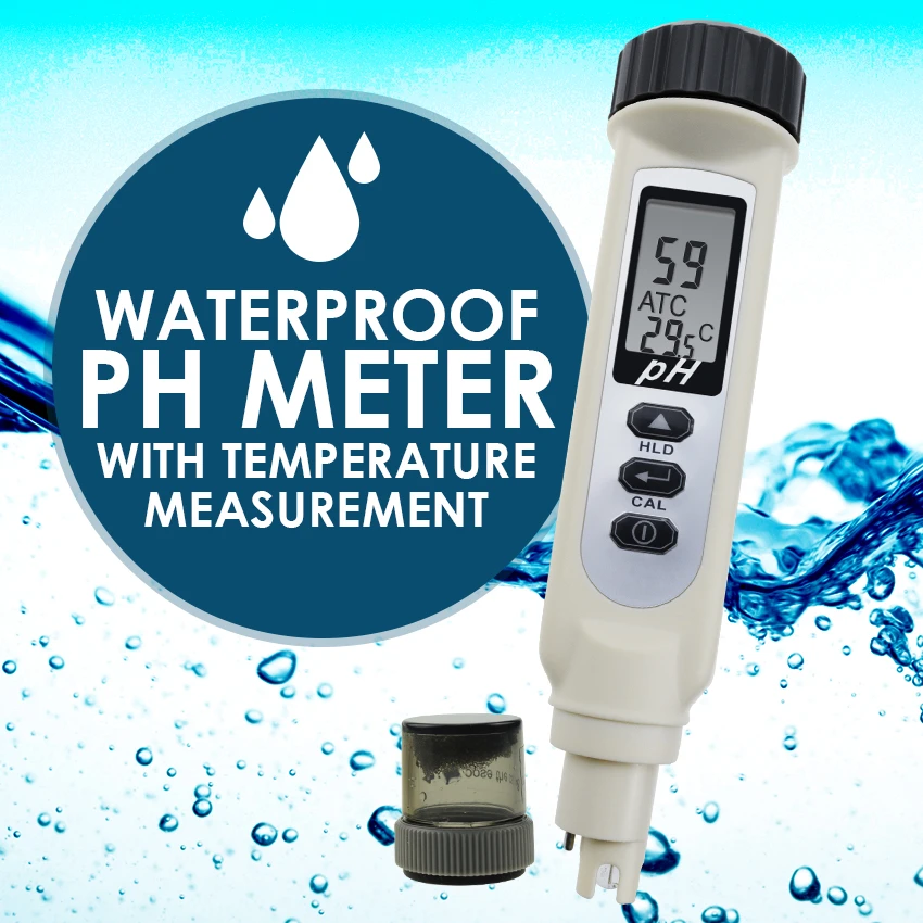 Pentype pH Meter Temperature Measurement Tester Water Quality ...