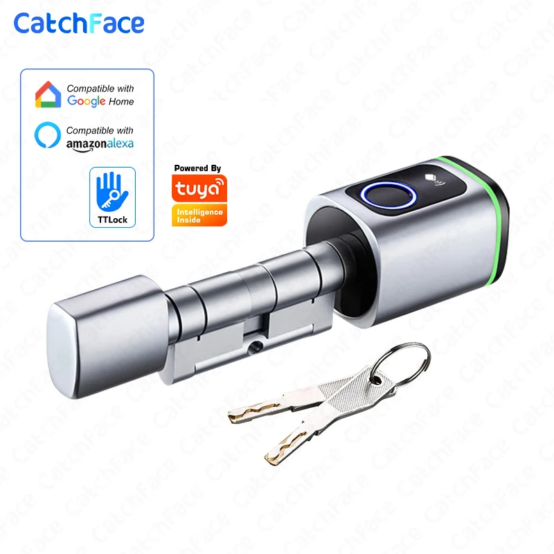 Euro Tuya App Fingerprint Rfid Card Bluetooth Cylinder Lock Biometric ...