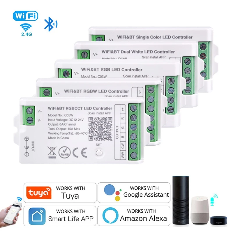 Tuya Controlador Inteligente de Led RGB RGBW CCT, Mando Regulador de ...