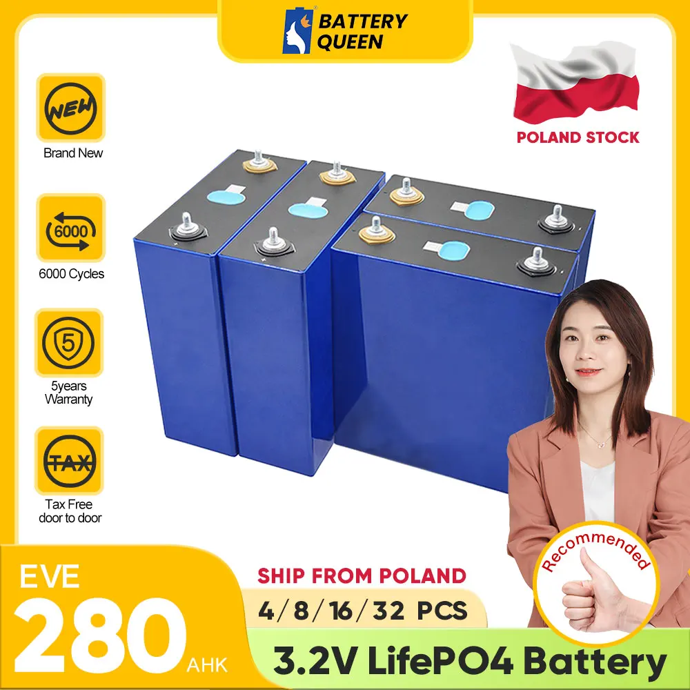 Poland-Stock-New-6000-Cycles-EVE-280AHK-3-2V-Rechargeable-Lifepo4 ...