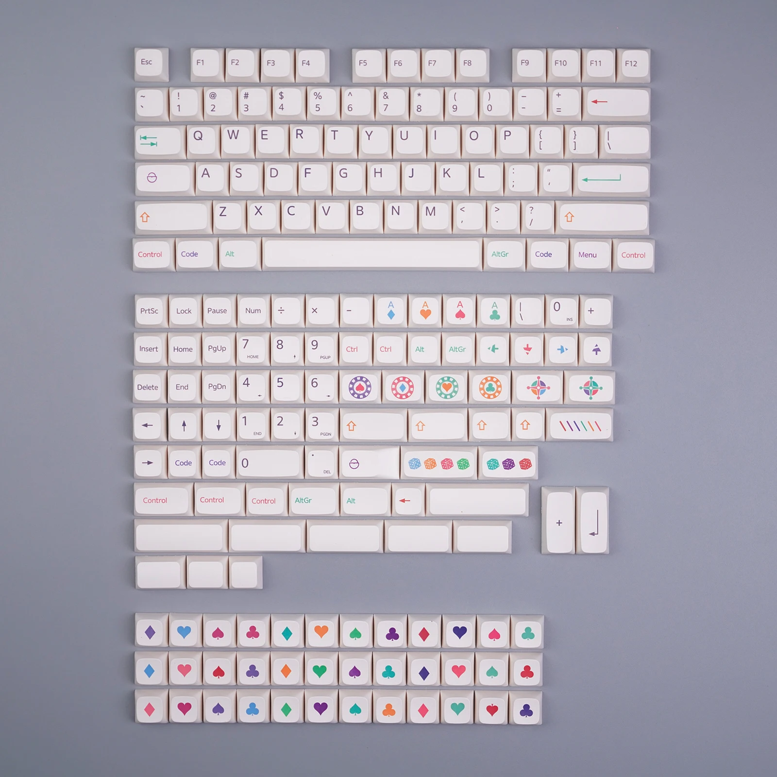 idobao-White-Poker-Game-Keycaps-XDA-Mechanical-Keyboard-Caps-186-Keys ...