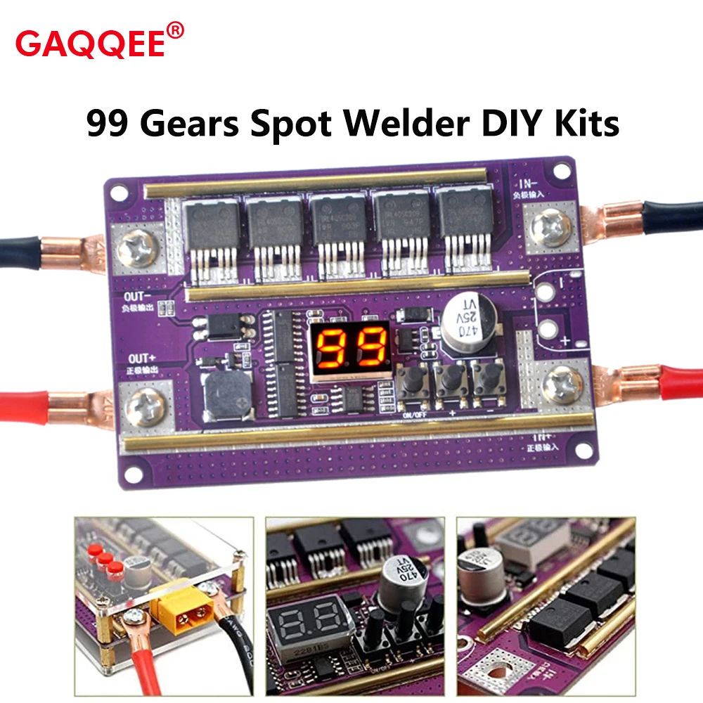 99 Gears Diy Spot Welder Kit Power Adjustable Digital With Spot Welding Pen Control Board Nickel ...