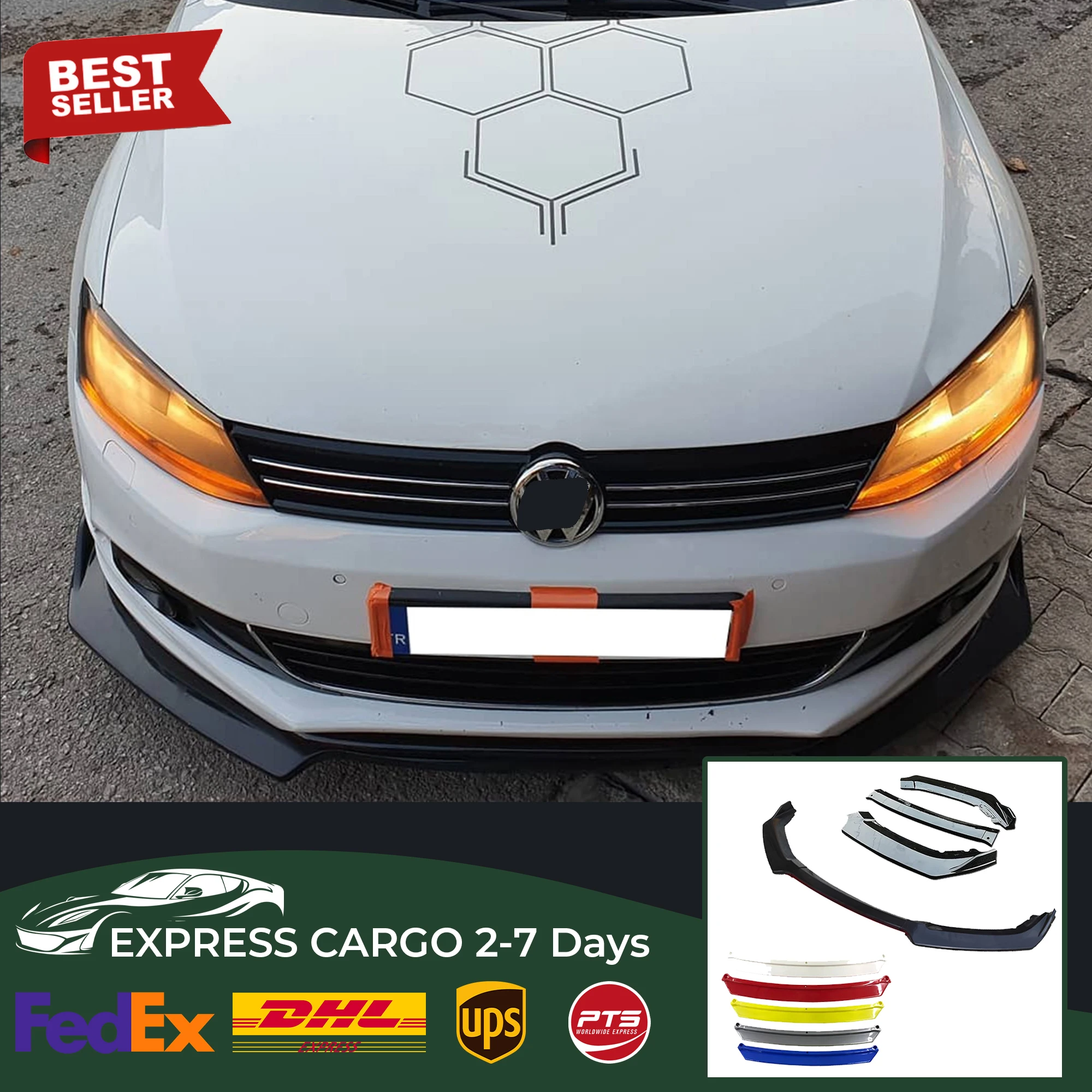 For Volkswagen VW Jetta MK6 2011+ Accessories Car Front Bumper Lip 3 ...