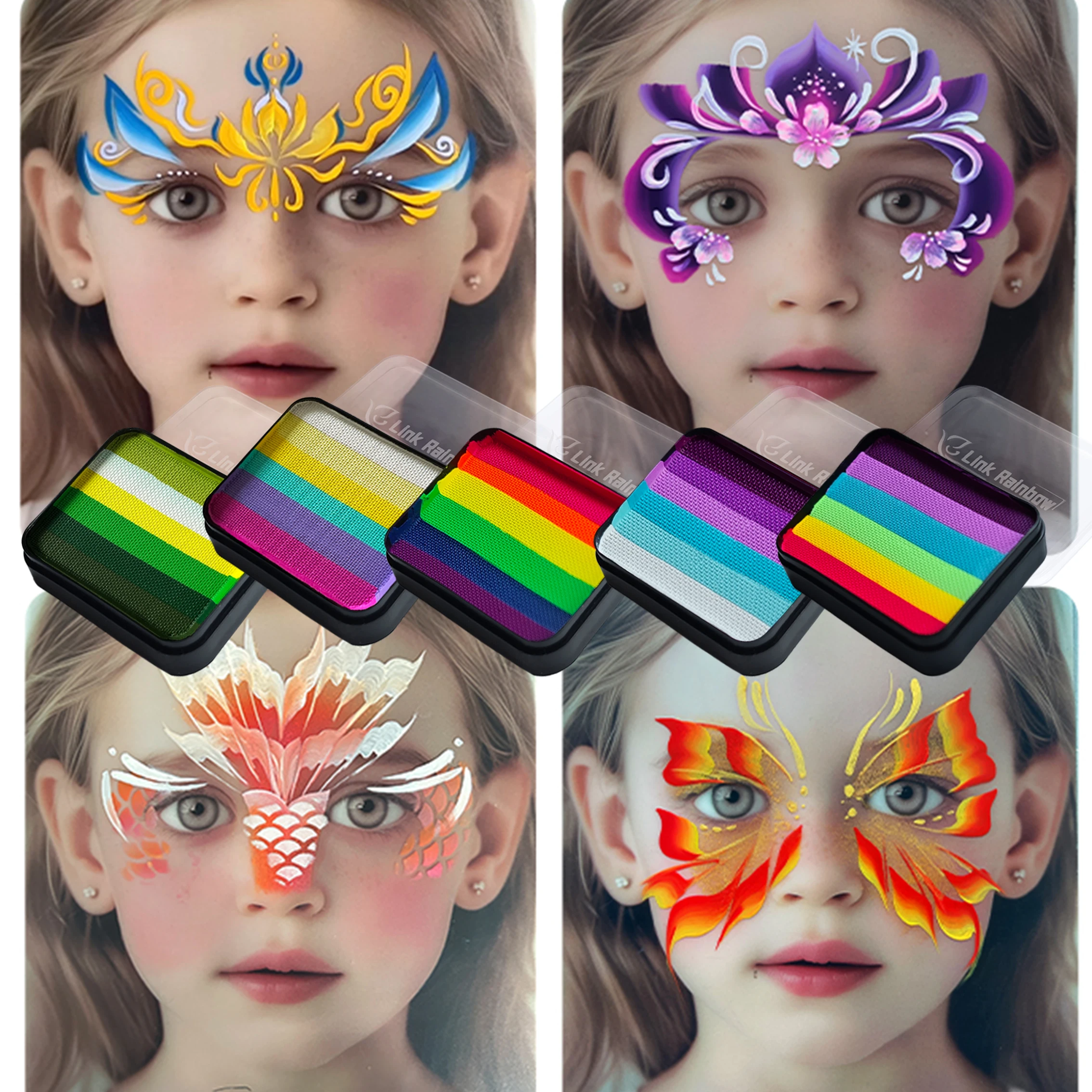 Vegan Face Paint Professional Split Cake Pastel Eyeliner Water ...