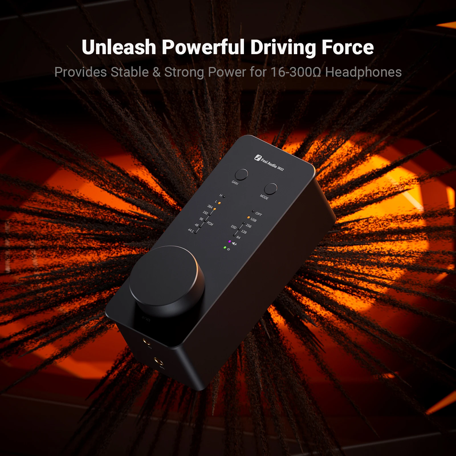 Fosi Audio SK02 DAC Headphone Amplifier Preamp Support DSD 256 PCM For ...