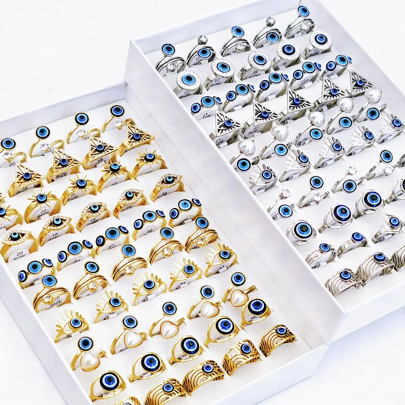 30Pcs-Lot-Stainless-Steel-Devil-s-Eye-Rings-for-Men-Women-Mixed-Design ...
