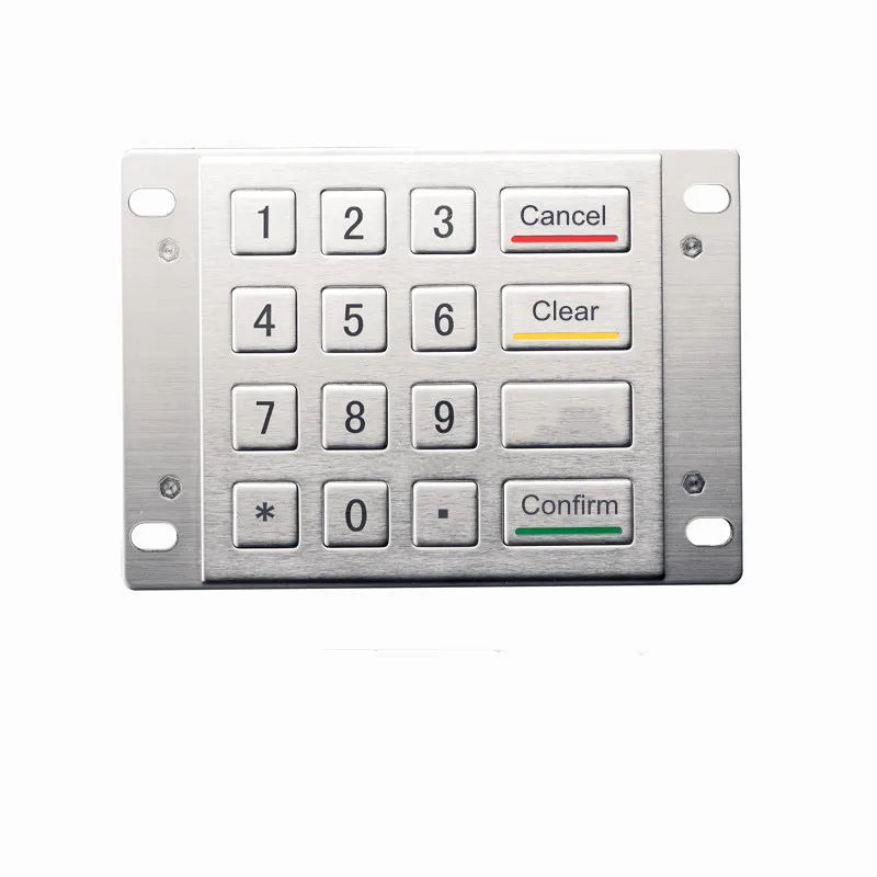 16 Keys Waterproof Panel Mount Vandal Proof Rugged Metal Keypad For ...