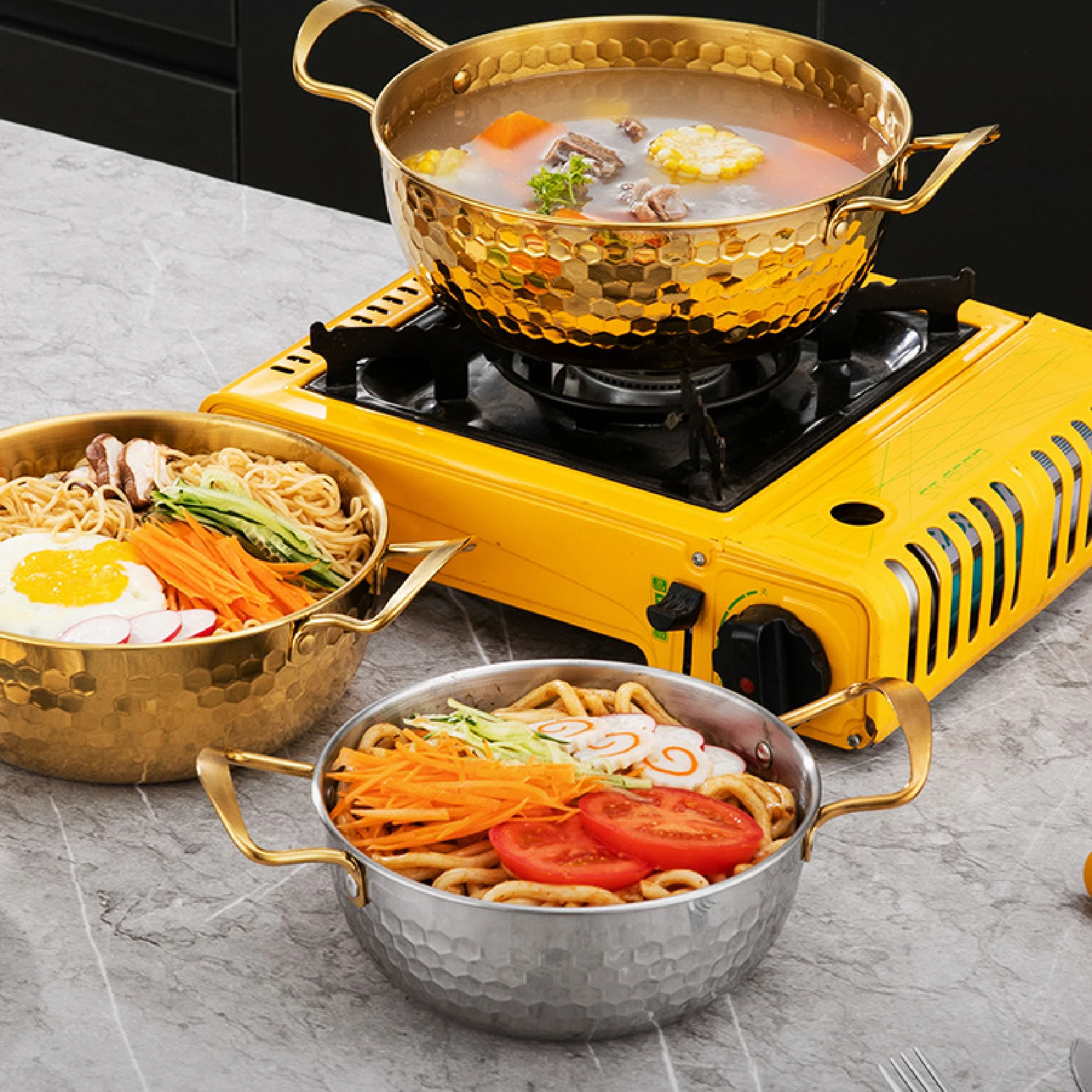 Korean Ramen Cooking Pot Suitable for All Stoves Quick Heating Ramyun ...