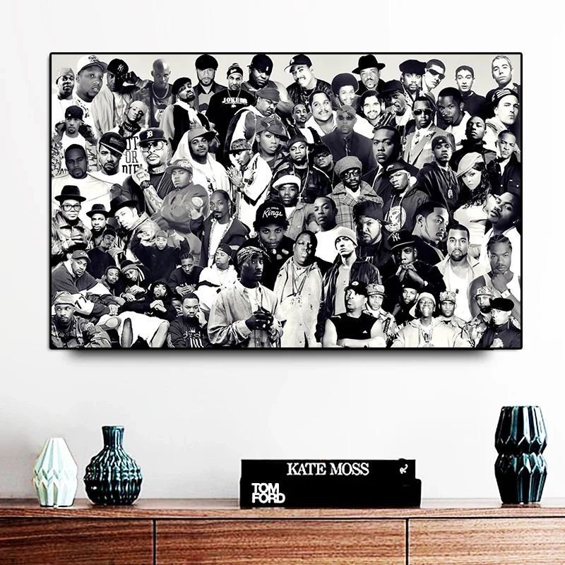 Black-White-Art-Hip-Hop-Legend-Music-Rapper-Collage-Poster-Canvas ...