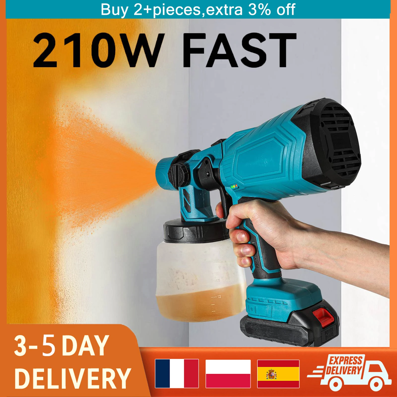 1000ML-Portable-Wireless-Electric-Spray-Gun-Household-Paint-Sprayer ...