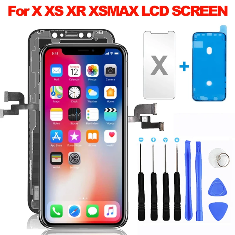 Original For Pantalla IPhone X XR LCD Display Screen With Touch Assembly True Tone Replacement ...